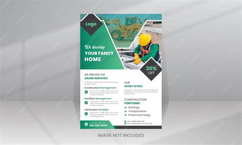Premium Vector Building Development Flyer Template With Photo For