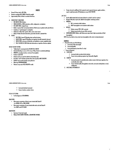 Clinical Microscopy Fecalysis Pdf Human Feces Gastroenterology