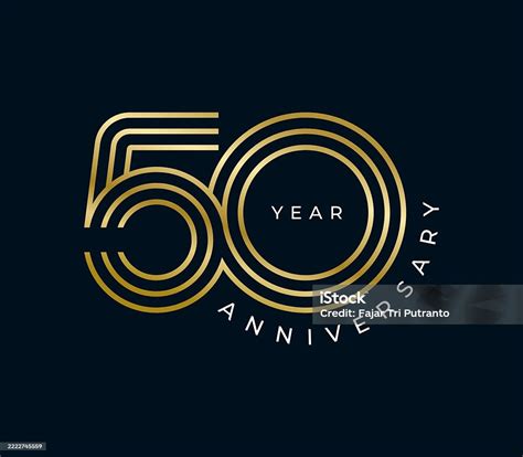 50 주년 기념 디자인 벡터 일러스트 레이 션 독특한 50 년 로고 디자인 템플릿 골드 컬러로 개념에 대한 스톡 벡터 아트 및