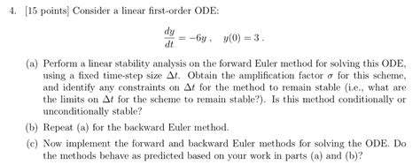 Solved Points Consider A Linear First Order ODE Di Chegg