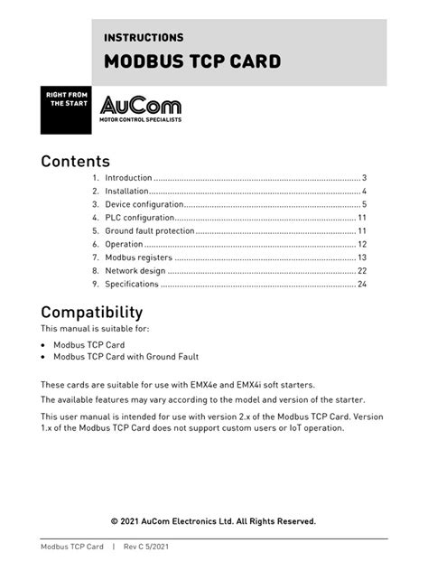 710 16501 00a Modbus Tcp Card For Emx4 En Web Pdf Computer Network