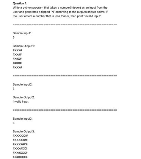 Solved Question 1 Write A Python Program That Takes A