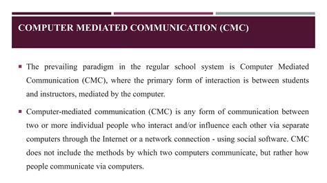 Computer Mediated Communication Cmc Pptx Web Conferencing Computer Software And Applications
