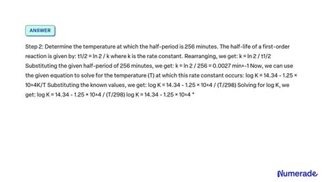 Video Solution Calculate Ea The Rate Constant For The First Order Decomposition Of H2o2 Is