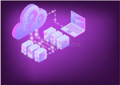 Cloud Data Storage 3d Isometric Infographic Illustration Stock Vector