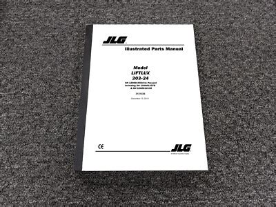 Jlg 203 24 Liftlux Scissor Lift Parts Catalog Manual Sn 1200012378 Ebay