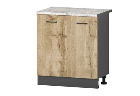 Долен кухненски шкаф Верона B2 80 см Дъб вотан Антрацит Мебели АРЕНА