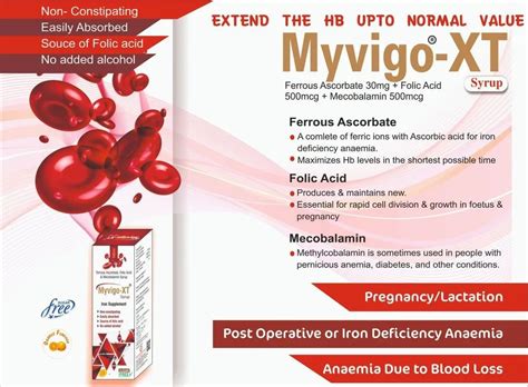 Iron Tonic Myvigo Xt Syp Packaging Type Bottel Packaging Size 200 Ml At Rs 170 Bottle In