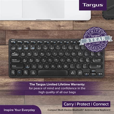 Targus Bluetooth Keyboard Compact Multi Device Anti Microbial Black
