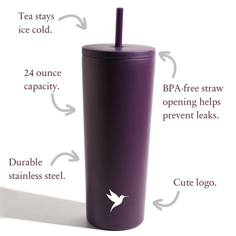 Reusable Iced Tea Cold Cup 4 Colors Plum Deluxe Tea