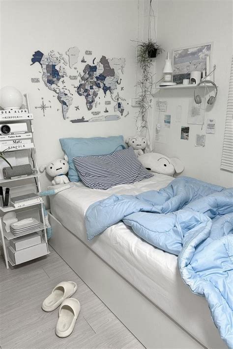 Minimalist Aesthetic Cozy Bedroom Blue Rooms Blue Bedroom Blue Room Decor