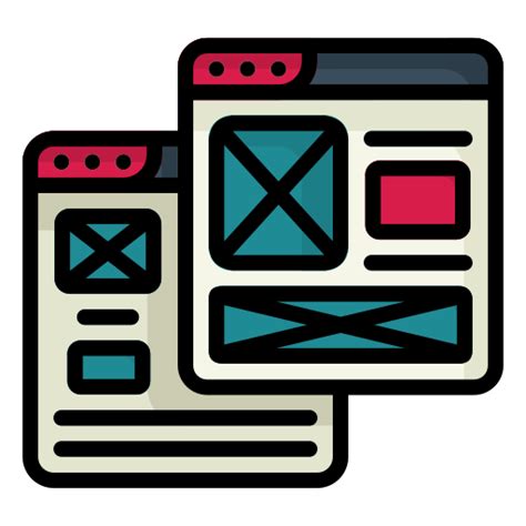 Wireframe Windows Design Development Icons