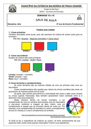 Teoria Das Cores Primárias E Secundárias Pdf