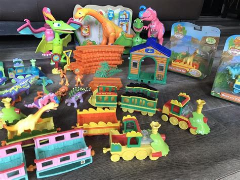 Large Pbs Dinosaur Train Lot With Interactive Figures Multiple Trains