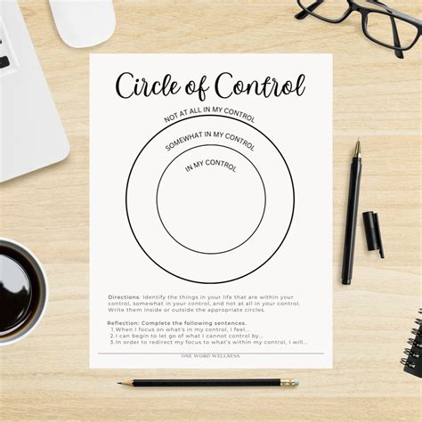 Circle Of Control Worksheet Therapy Activity Digital Download Pdf Etsy