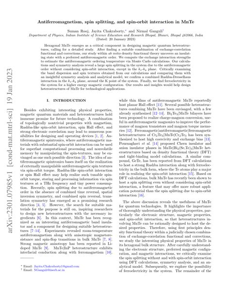 Pdf Antiferromagnetism Spin Splitting And Spin Orbit Interaction In Mnte