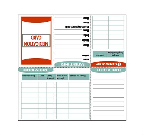 Medication Card Template