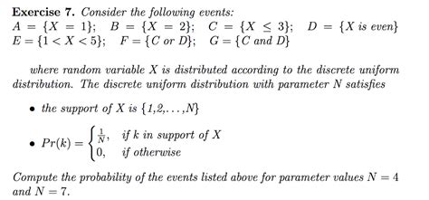 Solved Exercise 7 Consider The Following Events Where