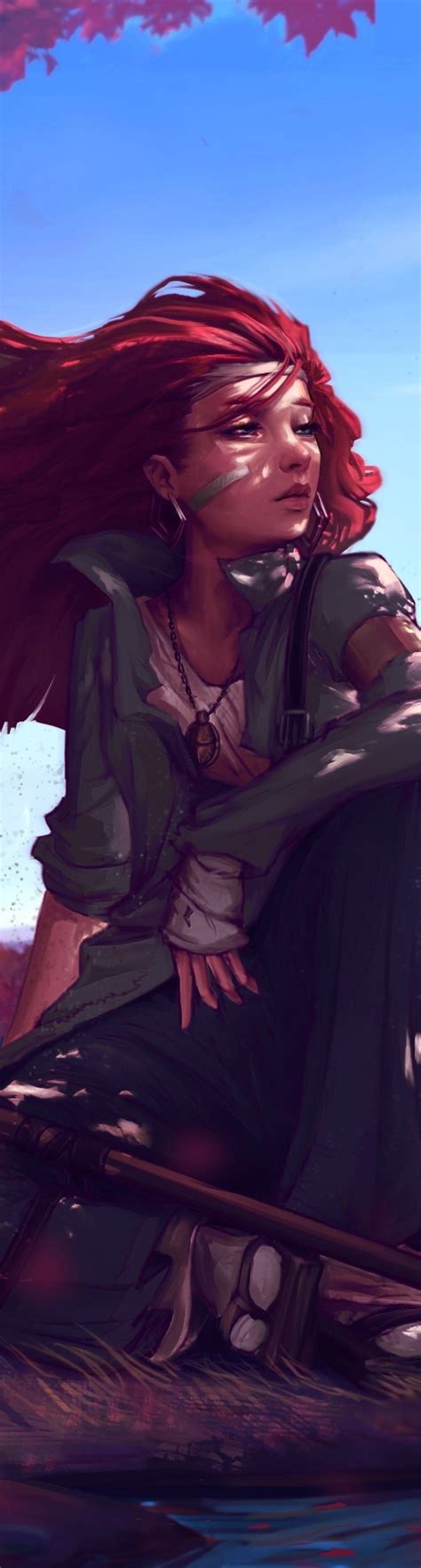 1450x5400 Resolution Redhead Anime Girl 1450x5400 Resolution Wallpaper