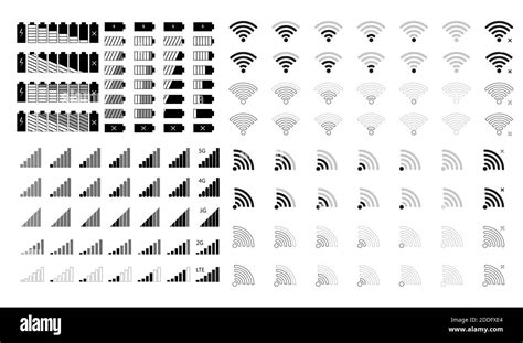 Phone Signal And Battery Icons The Top Icon Of The Mobile Interface Is