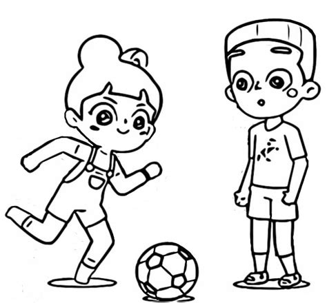 coloring page luo bao bei soccer with timmy 3