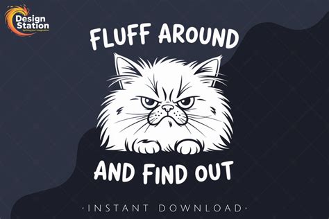 Fluff Around And Find Out Png Funny Cat Gráfico Por Design Station