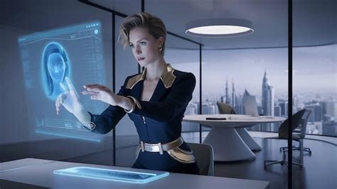 Premium Photo Futuristic Remote Diagnostics With Businesswoman