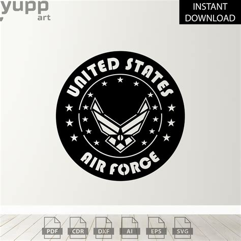 Us Air Force Svg Dxf Cut Files Laser Cut Us Air Force Svg File For