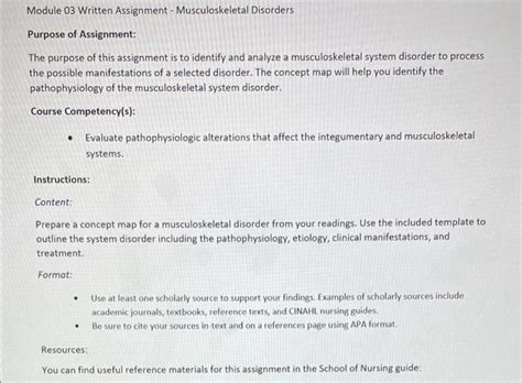 Solved Module 03 Written Assignment Musculoskeletal