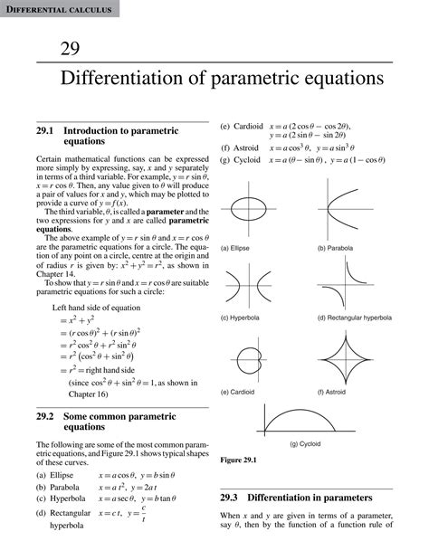 SOLUTION: Differentiation of parametric equations - Studypool