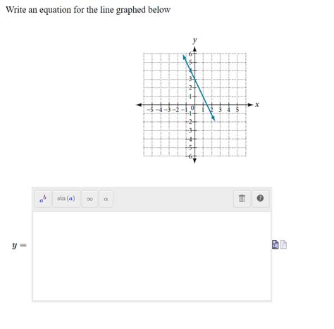 Solved Write An Equation For The Line Graphed Below Y