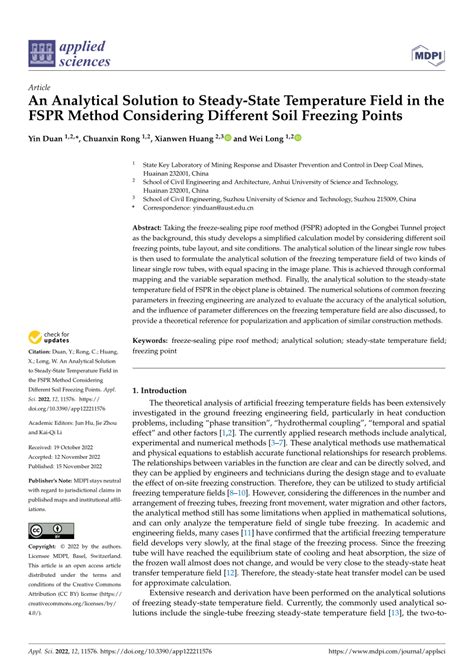 Pdf An Analytical Solution To Steady State Temperature Field In The Fspr Method Considering