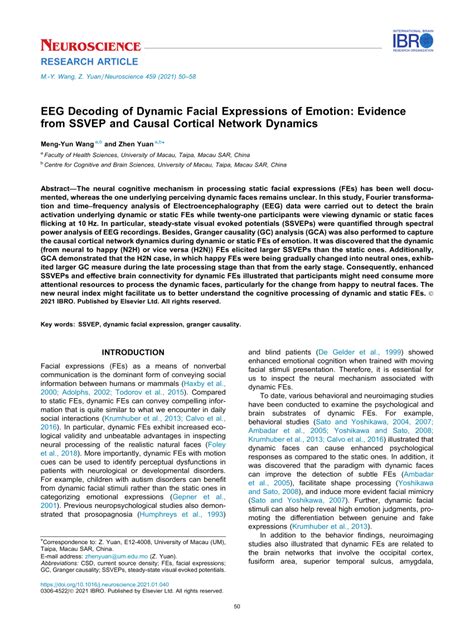 Pdf Eeg Decoding Of Dynamic Facial Expressions Of Emotion Evidence From Ssvep And Causal