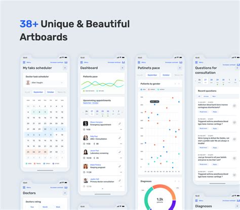 Medical App Dashboard Medux Light Ui Kit Websites Ux And Ui Kits Ft Ui And Dashboard Envato