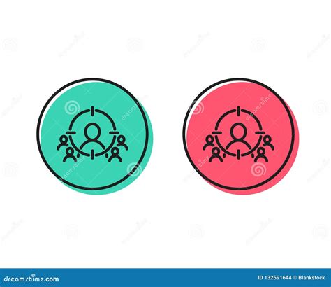 Business Targeting Line Icon Target Strategy Vector Stock Vector Illustration Of People