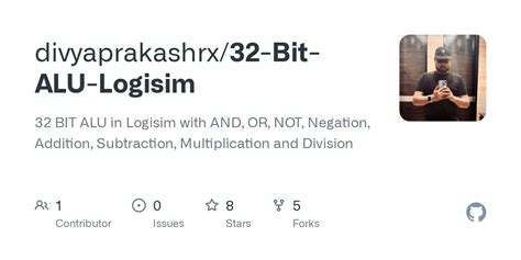 Github Divyaprakashrx32 Bit Alu Logisim 32 Bit Alu In Logisim With