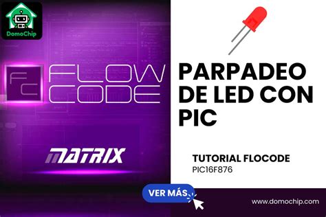 parpadeo de un led flowcode domochip