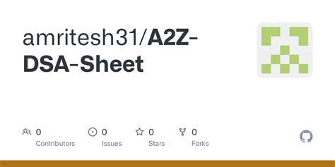 Github Amritesh31a2z Dsa Sheet