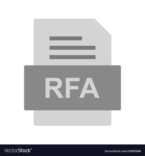 Rfa File Document Icon Royalty Free Vector Image