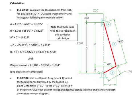 Solved 118 02 01 Calculate The Displacement From Tdc For