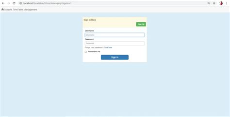 Time Table Management System Project Source Code In Php