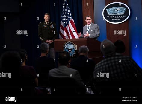 Pentagon Press Secretary John F Kirby And Army Maj Gen William Hank