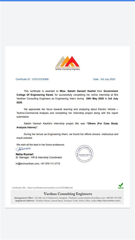 sakshi kashid on linkedin completed internship at vardhan consulting
