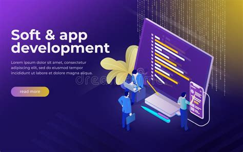 Development Of Software And Mobile App Program Code On Laptop And