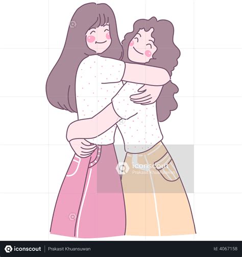 Two Friends Hugging Drawing