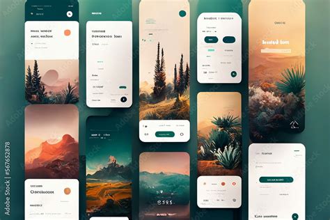 Modern User Interface Design Conceptual Mobile Phone Screen Mock Up For Application Interface