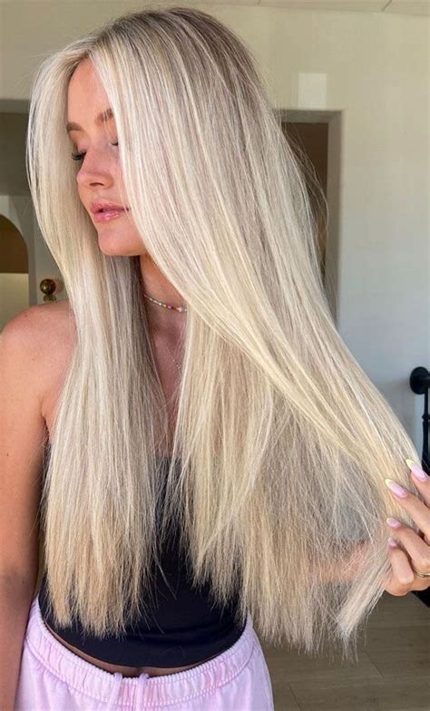 32 Trendy Blonde Hair Colour Ideas Ashy Root Pale Blonde Straight