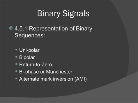 Binary Signal Uni Polar Ppt