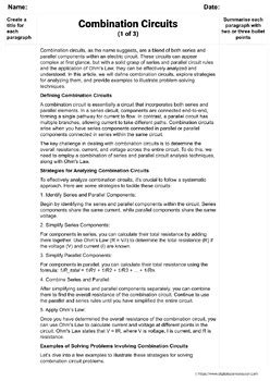 Combination Circuits By Digital Science Lesson TPT