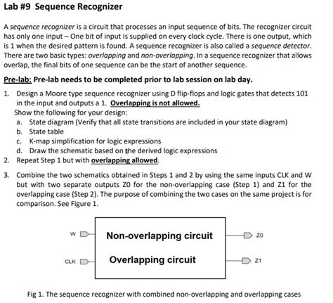 Solved A Sequence Recognizer Is A Circuit That Processes An